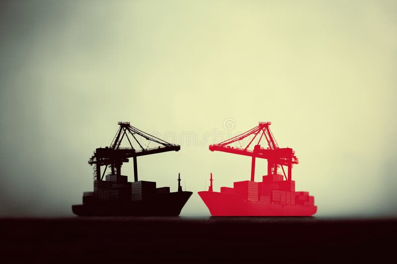 Intermodal Containers Representing International Trade and Trade War on ...