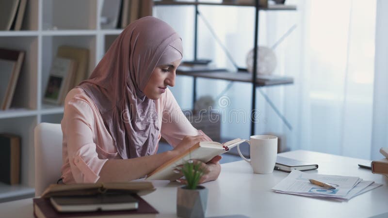 Intern Education Book Study Woman Reading Office Stock Video - Video of ...