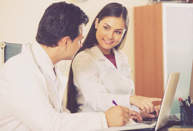 Intern and Medical Tutor at Clinic Stock Image - Image of medicine ...
