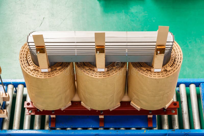 Internal Active Parts Core and Coils of Transformer Stock Image - Image ...