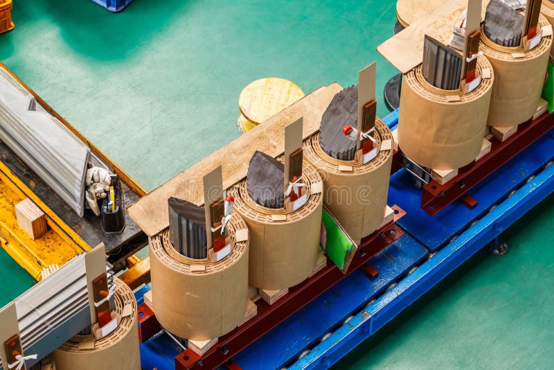 Internal Active Parts Core and Coils of Transformer Stock Photo - Image ...