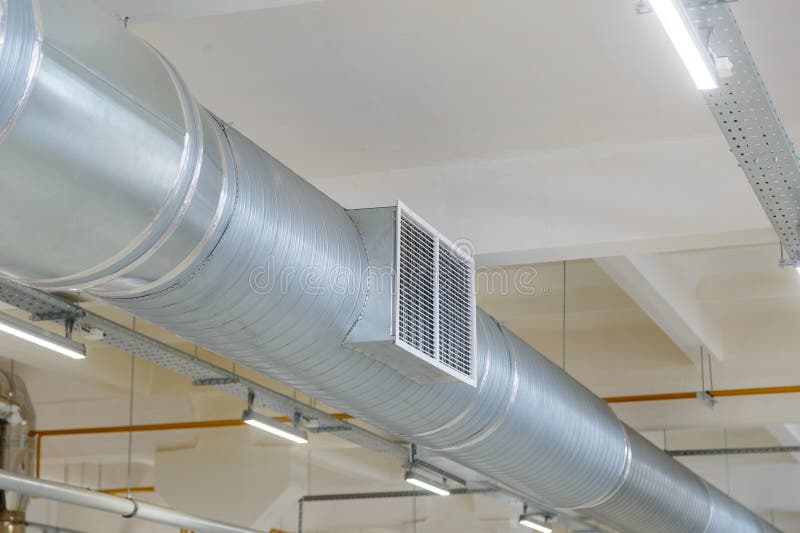 Internal Air Duct at the Enterprise in the Workshop with Ventilation ...