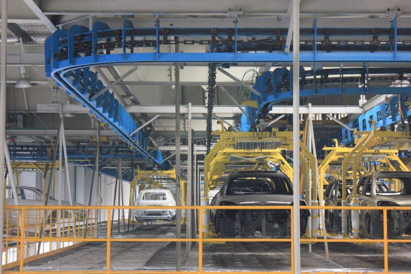 Internal of the Assembly Plant Editorial Stock Photo - Image of blue ...