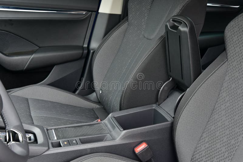 Open Storage Box between Front Car Seats Stock Photo - Image of ...