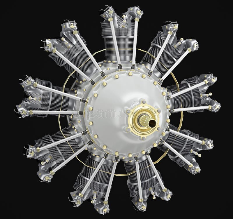 Radial Engine Cylinder stock illustration. Illustration of background ...