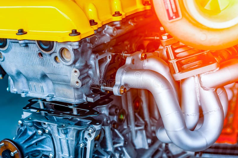 Internal Combustion Engine, Cross Section. the Piston in the Cylinder ...