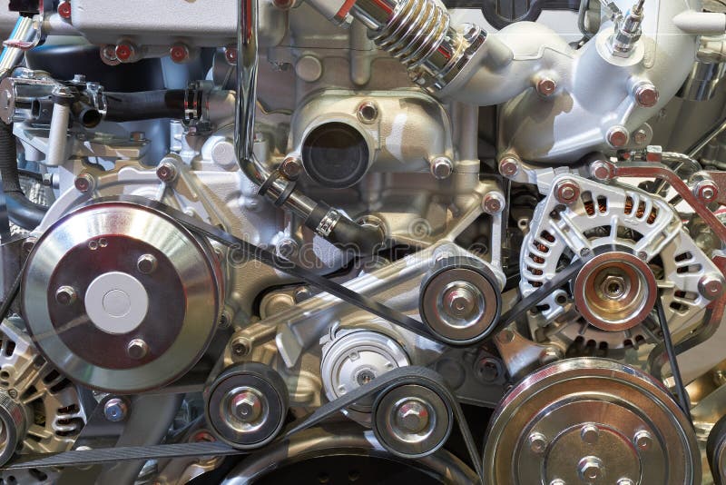 Internal combustion engine stock image. Image of belting - 100464241