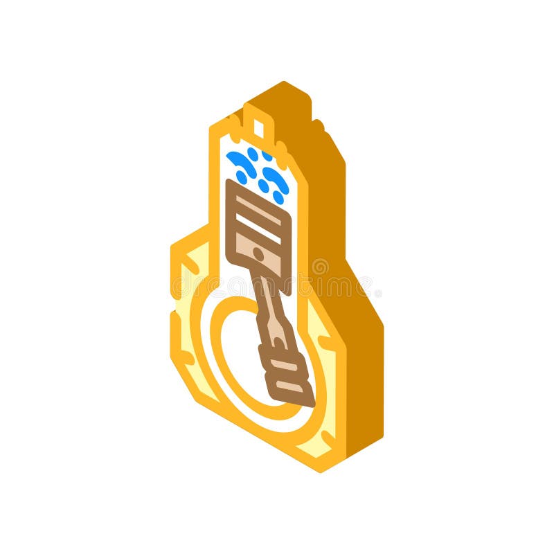Internal Combustion Engine Industry Isometric Icon Vector Illustration ...