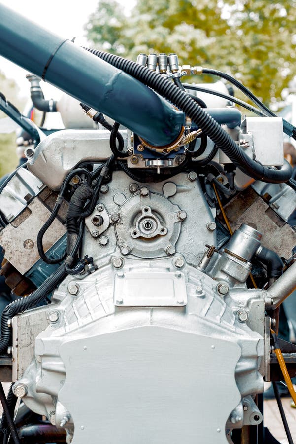 Internal Combustion Engine Operating on Gas Fuel Stock Image - Image of ...