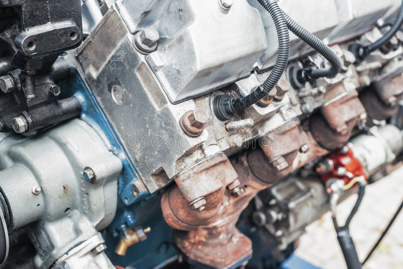 Internal Combustion Engine Operating on Gas Fuel Stock Image - Image of ...