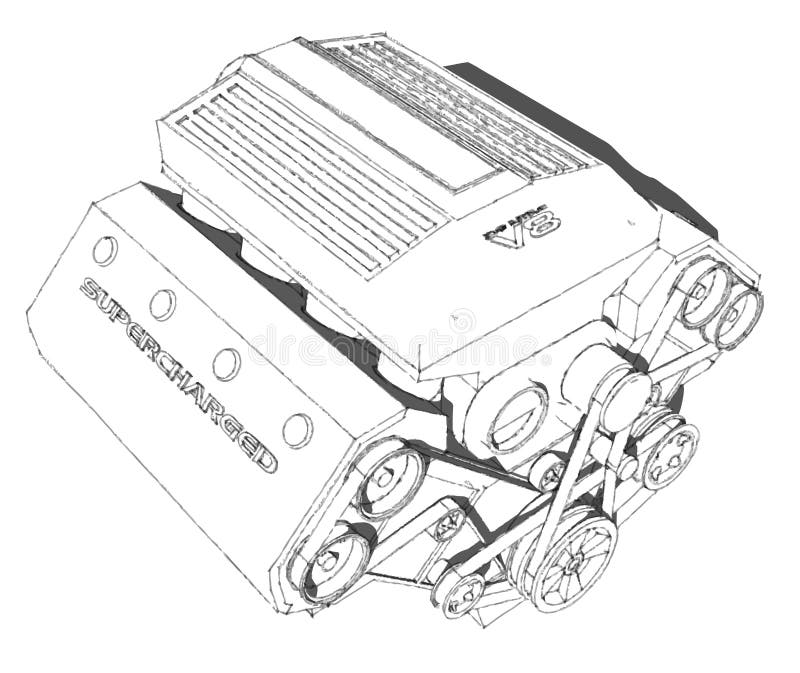 The Internal Combustion Engine. Powerful Eight Stock Vector ...