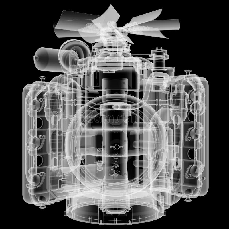 Internal Combustion Engine X-Ray Style Stock Illustration ... Internal Combustion Engine X-Ray Style Stock Illustration ...