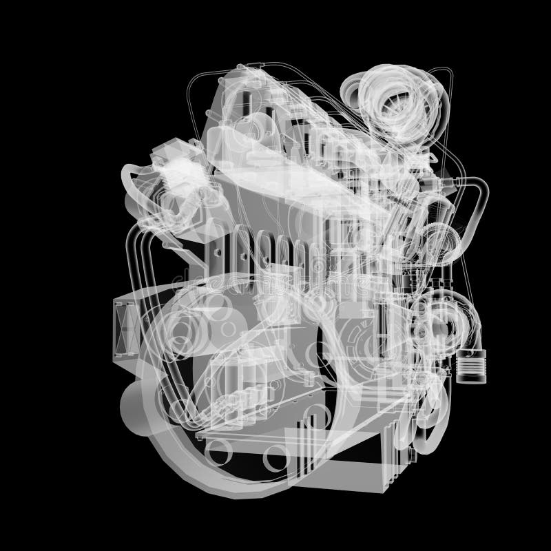 Internal Combustion Engine X-Ray Style Stock Illustration ... Internal Combustion Engine X-Ray Style Stock Illustration ...