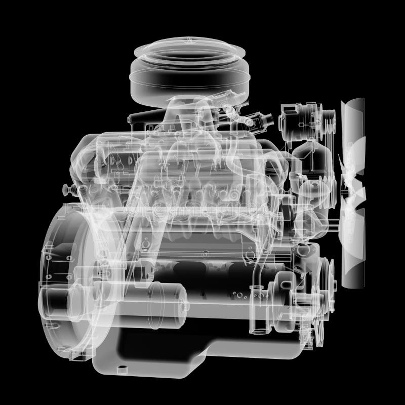 Internal Combustion Engine X-Ray Style Stock Illustration ...