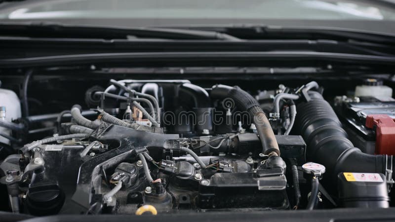 Internal Combustion Engine, Under the Hood. Service Car Stock Video ...