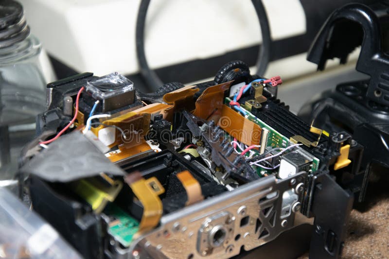 Internal Components of a DSLR Camera, Camera Repair Stock Image - Image ...