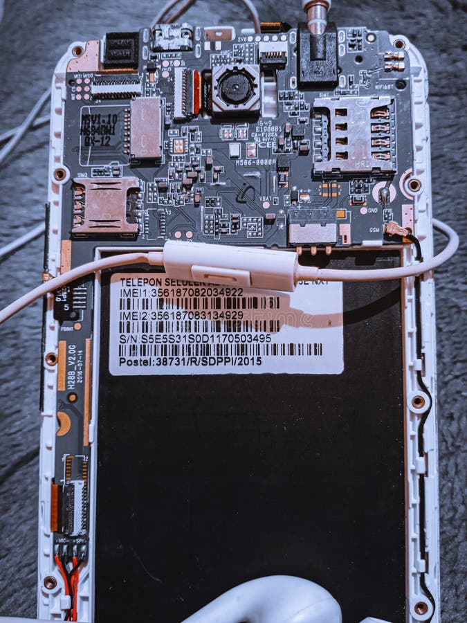 The Internal Components of the Phone Stock Image - Image of machine ...
