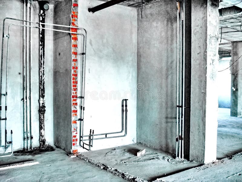 Internal Construction Structures Stock Image - Image of dusty ...