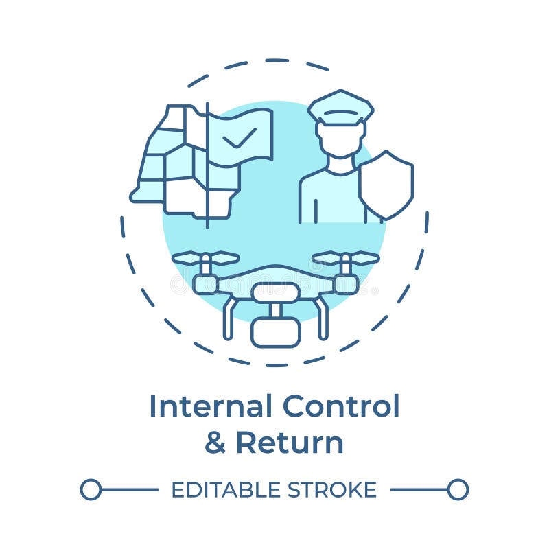 Internal Control and Return Soft Blue Concept Icon Stock Vector ...