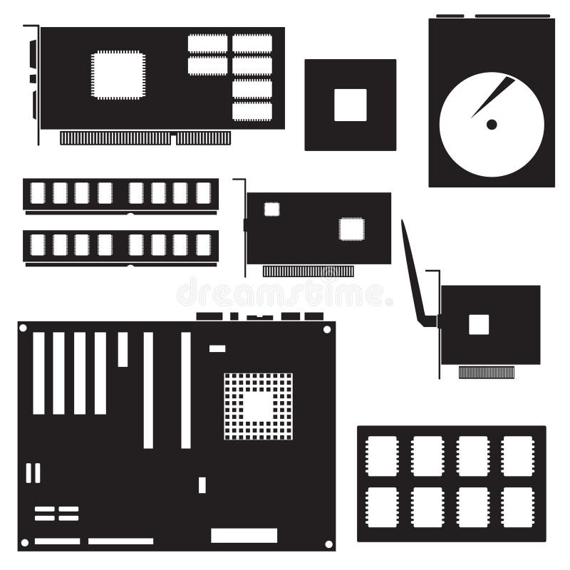 Internal Desktop Computer Components Stock Illustration - Illustration ...