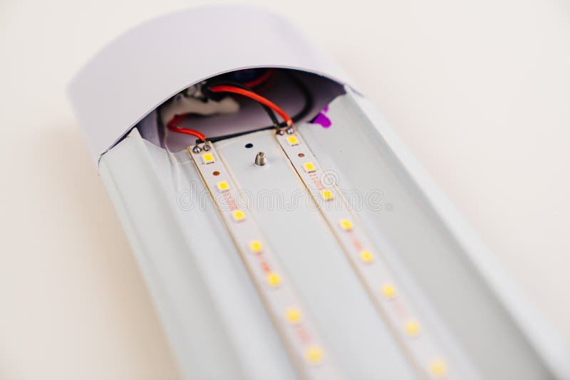 Internal Device of LED Lamps: LED Strip, Driver for LEDs Stock Photo ...