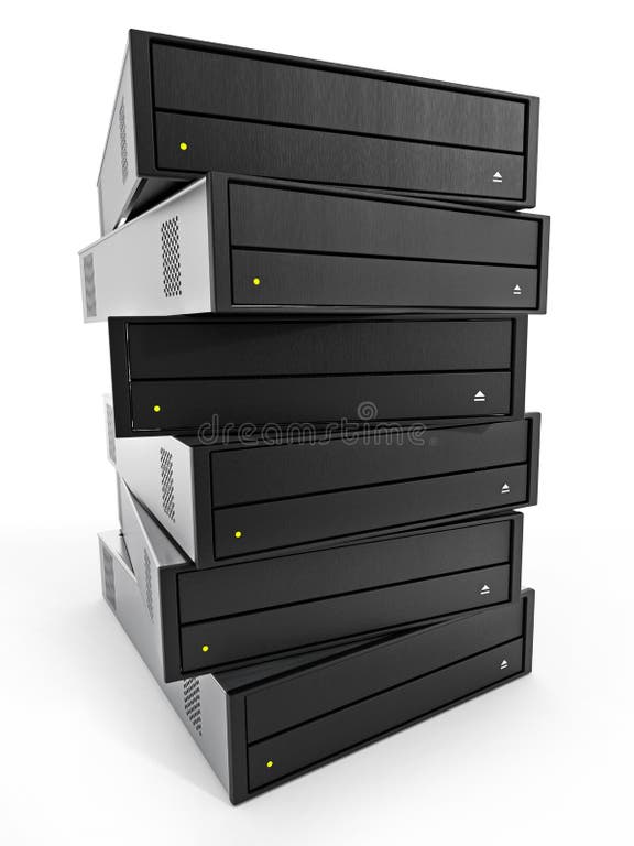 Internal Disc Drives Stack. 3D Illustration Stock Illustration ...