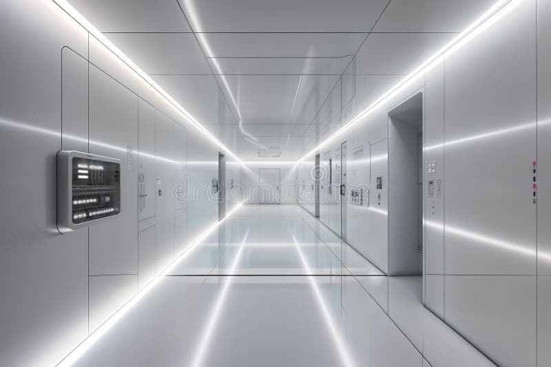 Control Room Featuring Essential Fire Safety Equipment, Generative Ai ...