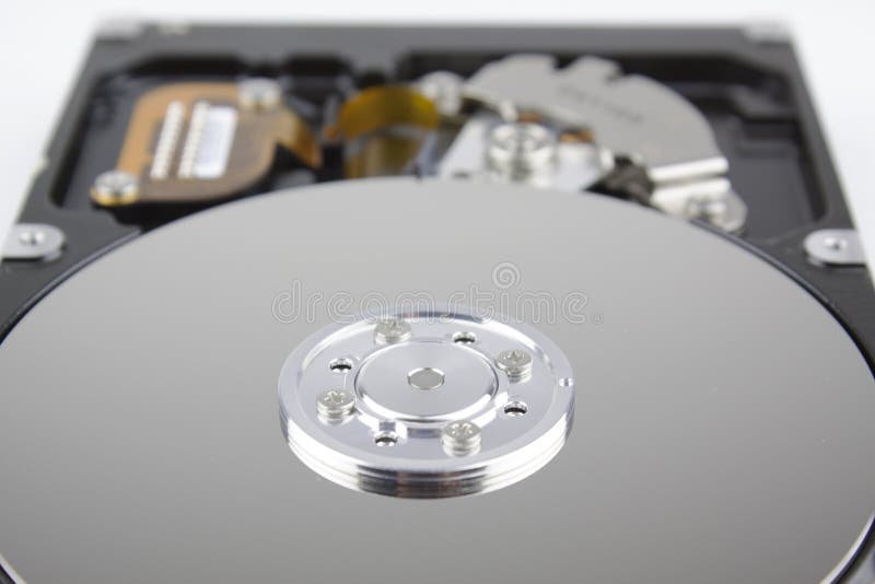 The Internal Elements of the Hard Drive Stock Photo - Image of magnetic ...