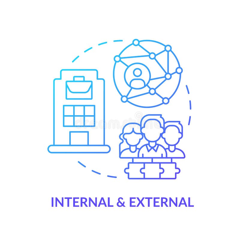 Internal and External Blue Gradient Concept Icon Stock Vector ...