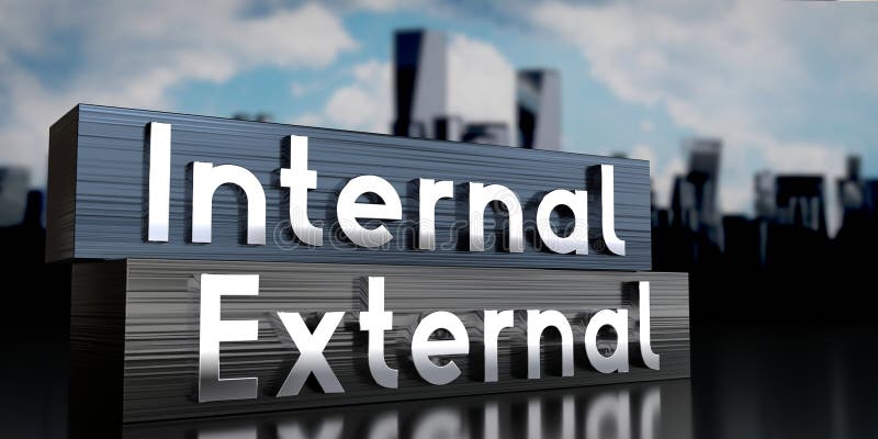 Internal, External - Metal Blocks and Skyscrapers Stock Illustration ...