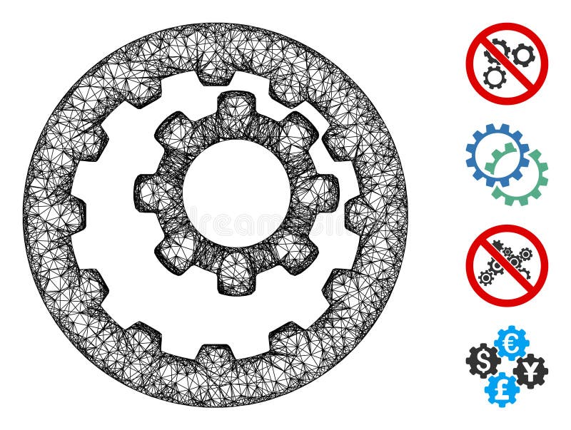 Internal Gears Web Vector Mesh Illustration Stock Illustration ...