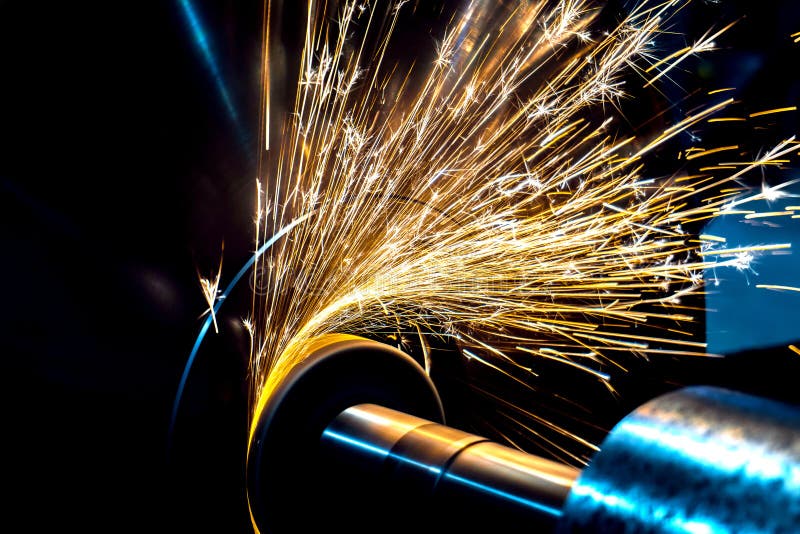 Internal Grinding with Sparks by an Abrasive Stone on the Machine Stock ...