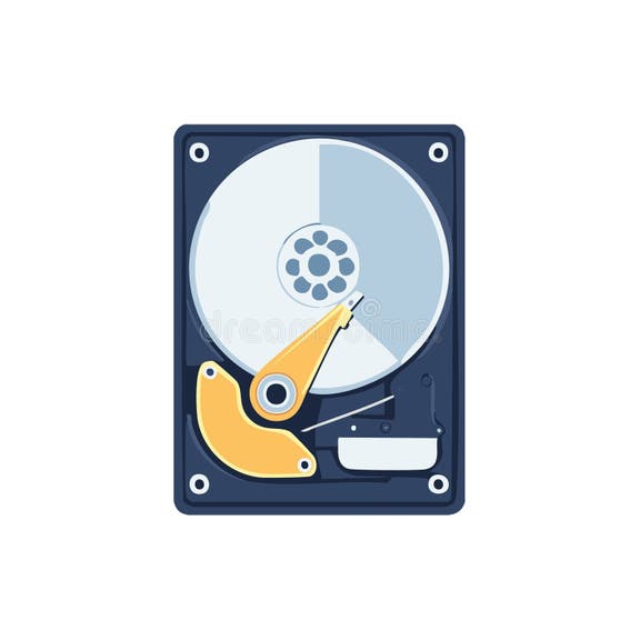 Internal Hard Disk Drive Data Storage Component Vector Illustration ...