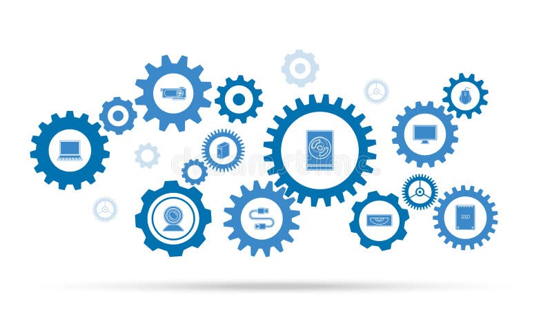 Internal Hard Drive Icon. from Computer Parts Set Stock Illustration ...