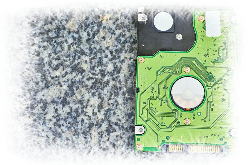 Internal Hard Drive for Storing Information on a Gray Stone Surface on ...