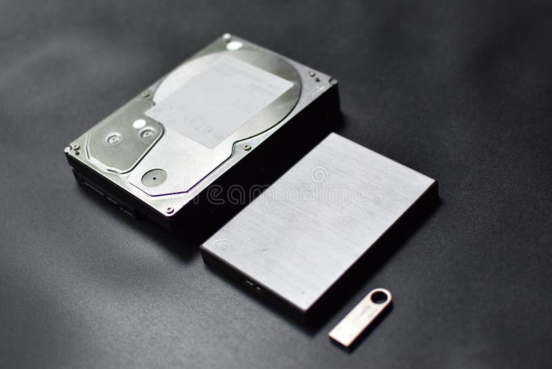 Internal Harddisk External Harddisk and Flash Drive Stock Image - Image ...