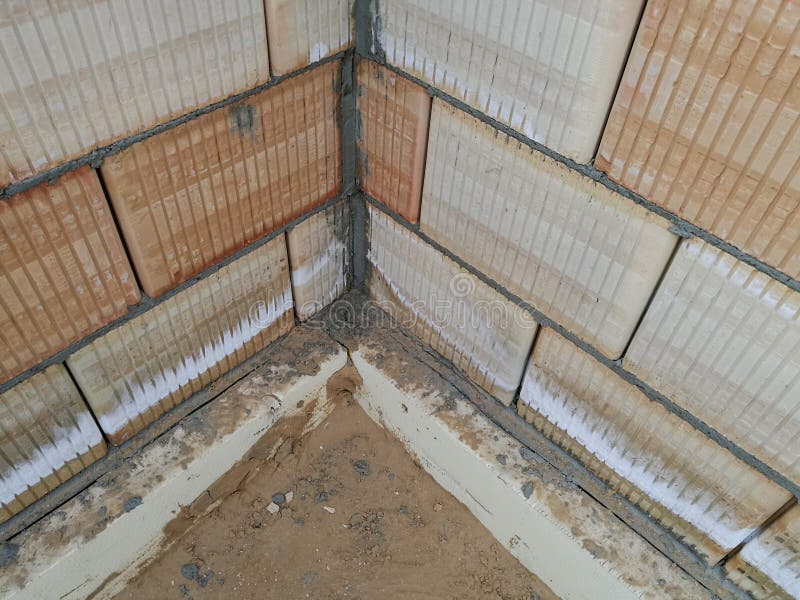 Internal House Corner from Ceramic Building Blocks Stock Image - Image ...