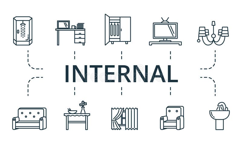 Internal Icon Set. Contains Editable Icons Theme Such As Shower Stall ...