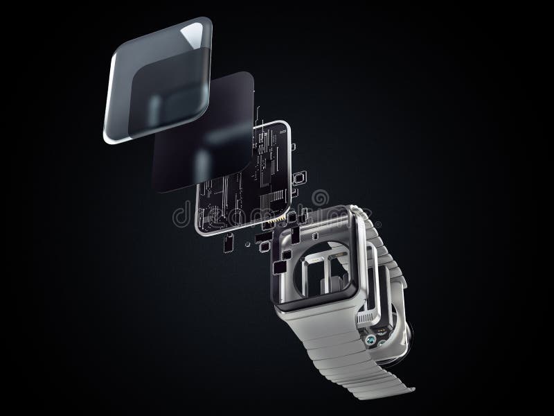 Internal Inside Electronic Smart Watches. 3D Illustration Stock ...