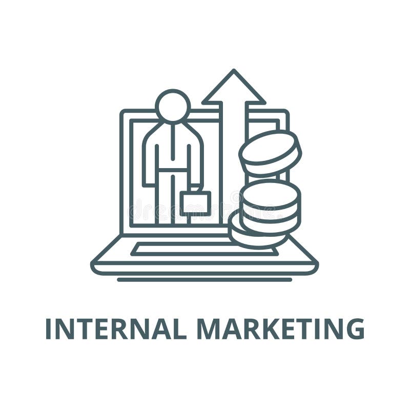 Internal Marketing Black Icon, Vector Sign on Isolated Background ...