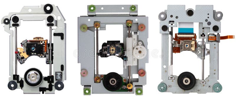 Internal Mechanisms of Old Cd Dvd Drives Isolated on White Background ...