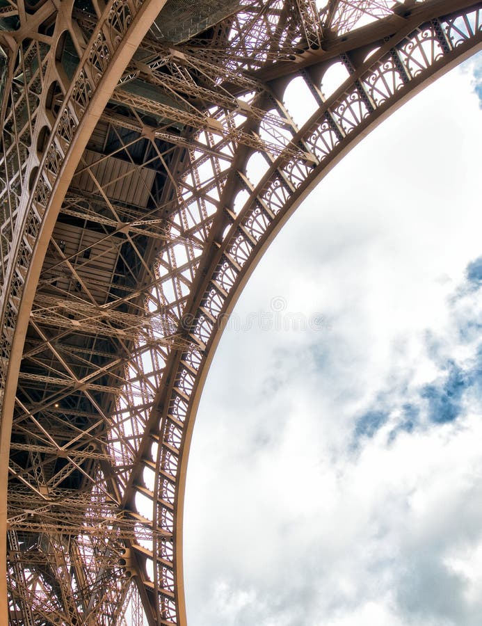 Internal Metallic Structure of Eiffel Tower in Paris - France Stock ...