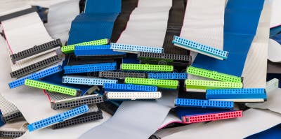 Internal Parallel Bus Attachment. Flat Computer Cables with Plastic ...