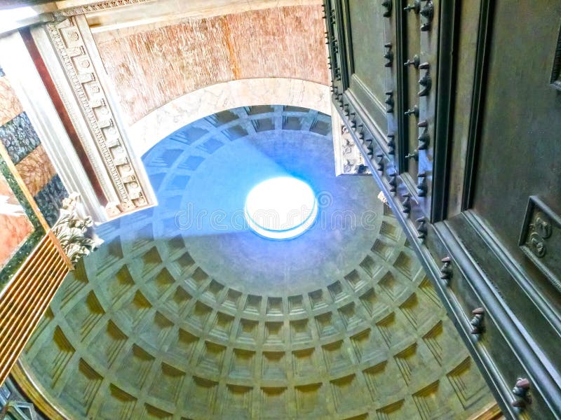 Internal Part of Dome in Pantheon, Rome, Italy. Editorial Photo - Image ...