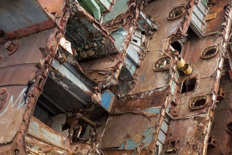 Internal Parts of Decommissioned Marine Ship Stock Photo - Image of ...