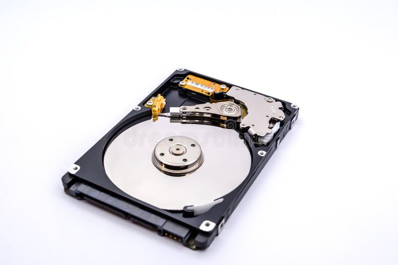 Close Up of Internal Hard Disk Drive or Hdd of Laptop Isolated on White ...