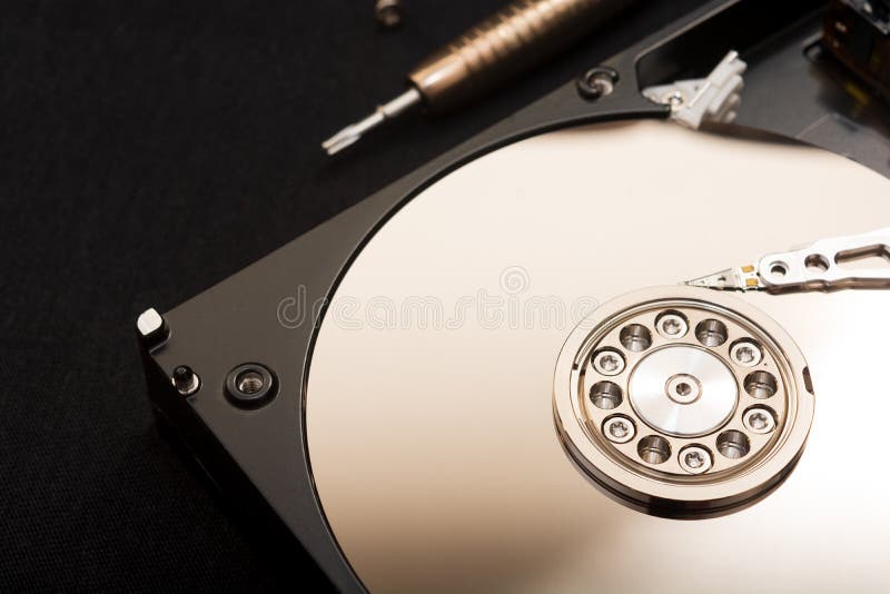 Internal Parts of the Hard Drive. HDD. Computer Memory. Modern ...