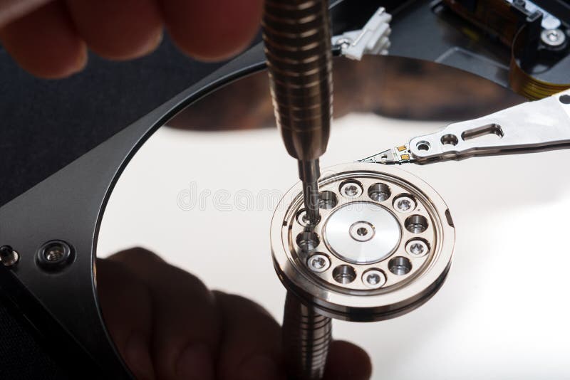 Internal Parts of the Hard Drive. HDD. Computer Memory. Modern ...