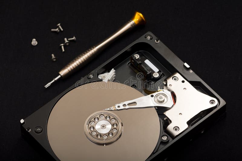 Internal Parts of the Hard Drive. HDD. Computer Memory. Modern ...