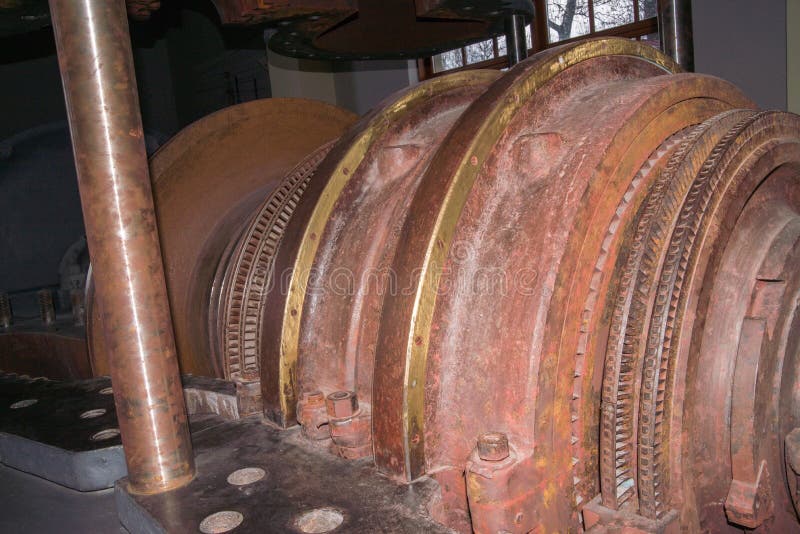 Internal Rotor of a Steam Turbine in an Old Power Plant Stock Image ...